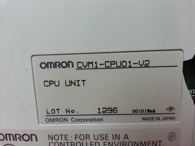 OMRON CVM1-CPU01-V2 CPU UNIT MODULE - PLC DCS SERVO Control MOTOR POWER SUPPLY IPC ROBOT